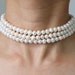 3 Layered Pearl Choker, Real Freshwater Pearl Choker Necklace, Bridal Choker, Wedding Necklace ...