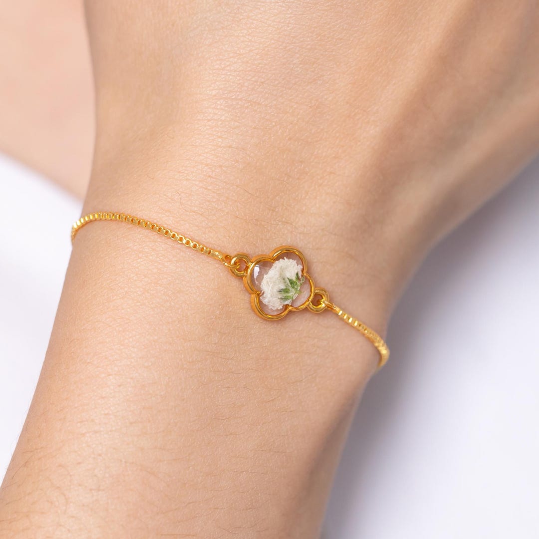 Baby's Breath Bracelet for Women, Bridesmaids Gifts, Baby's Breath ...