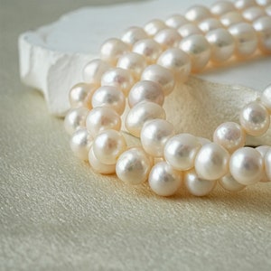 Real Freshwater Pearl Choker Necklace, 3 Layered Pearl Choker, Bridal Choker, Wedding Necklace ...