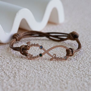Personalized Name Birthstone Infinity Bracelet, Infinity Name Bracelet ...