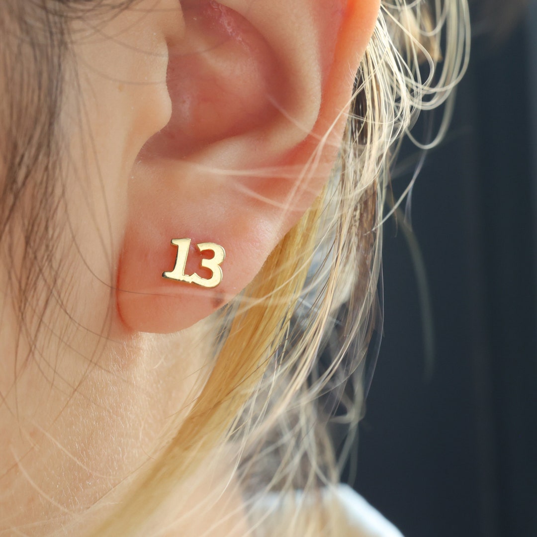 Personalized Lucky Number Earrings, Football Number Earring, Date ...