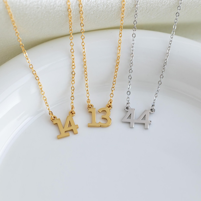 Personalized Lucky Number Necklace, Football Number Necklace, Date ...