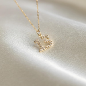 Personalized Lucky Number Necklace, Diamond Number Necklace, Date ...