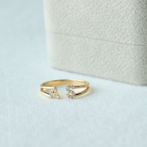 Personalized Duo Initial Ring, Diamond Letter Rings, Personalized ...