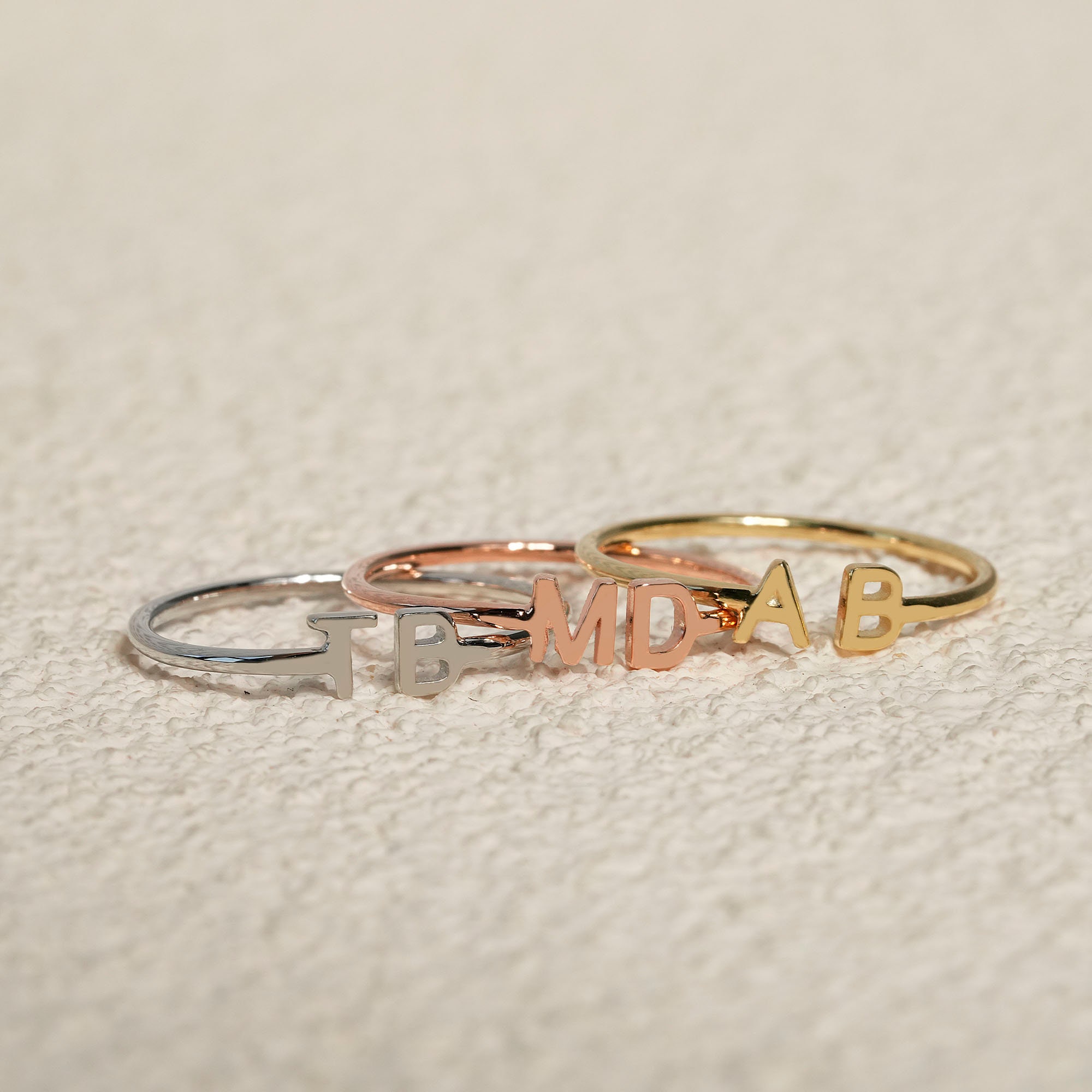 Personalized Initial Ring, Duo Letter Ring, Personalized Initial ...