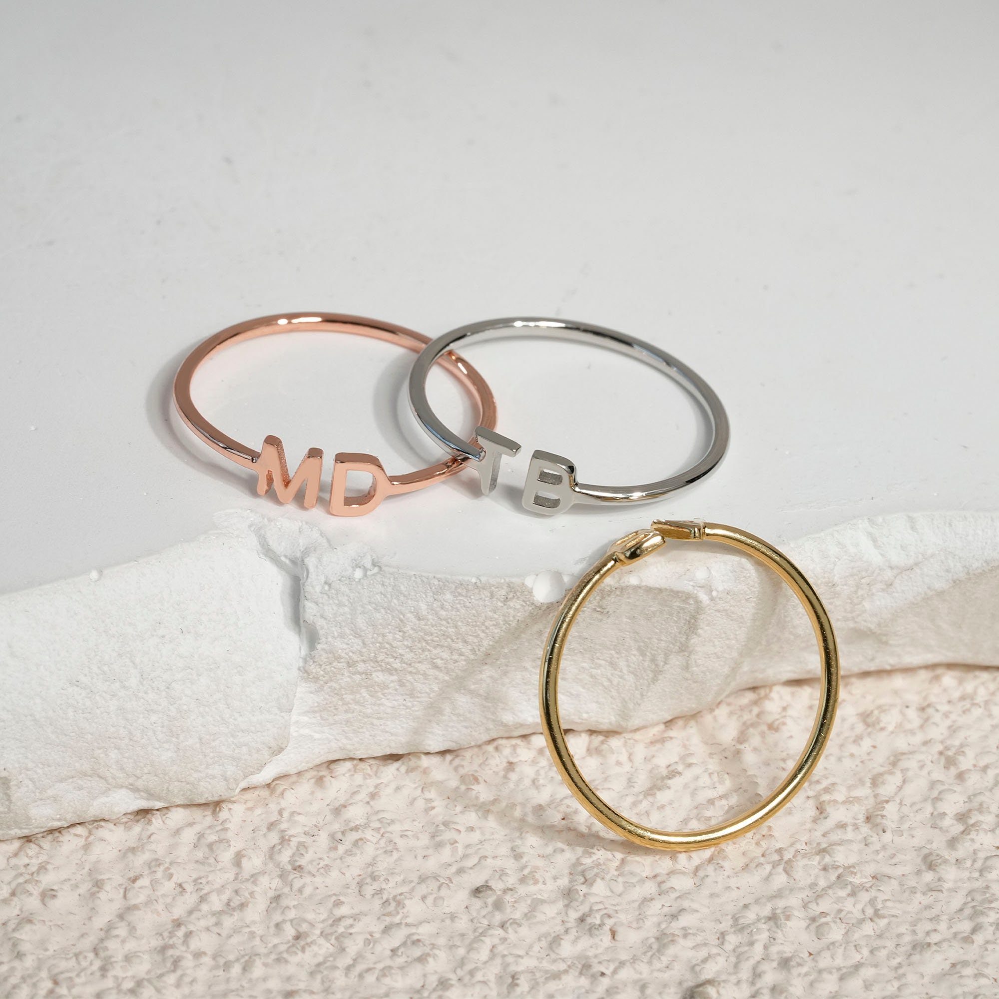 Personalized Initial Ring, Duo Letter Ring, Personalized Initial ...