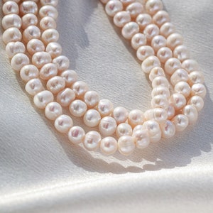 3 Layered Pearl Choker, Real Freshwater Pearl Choker Necklace, Bridal Choker, Wedding Necklace ...