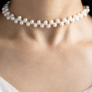 Bridal Choker, Real Freshwater Pearl Choker Necklace, Elegant Bridal Choker, Wedding Necklace ...