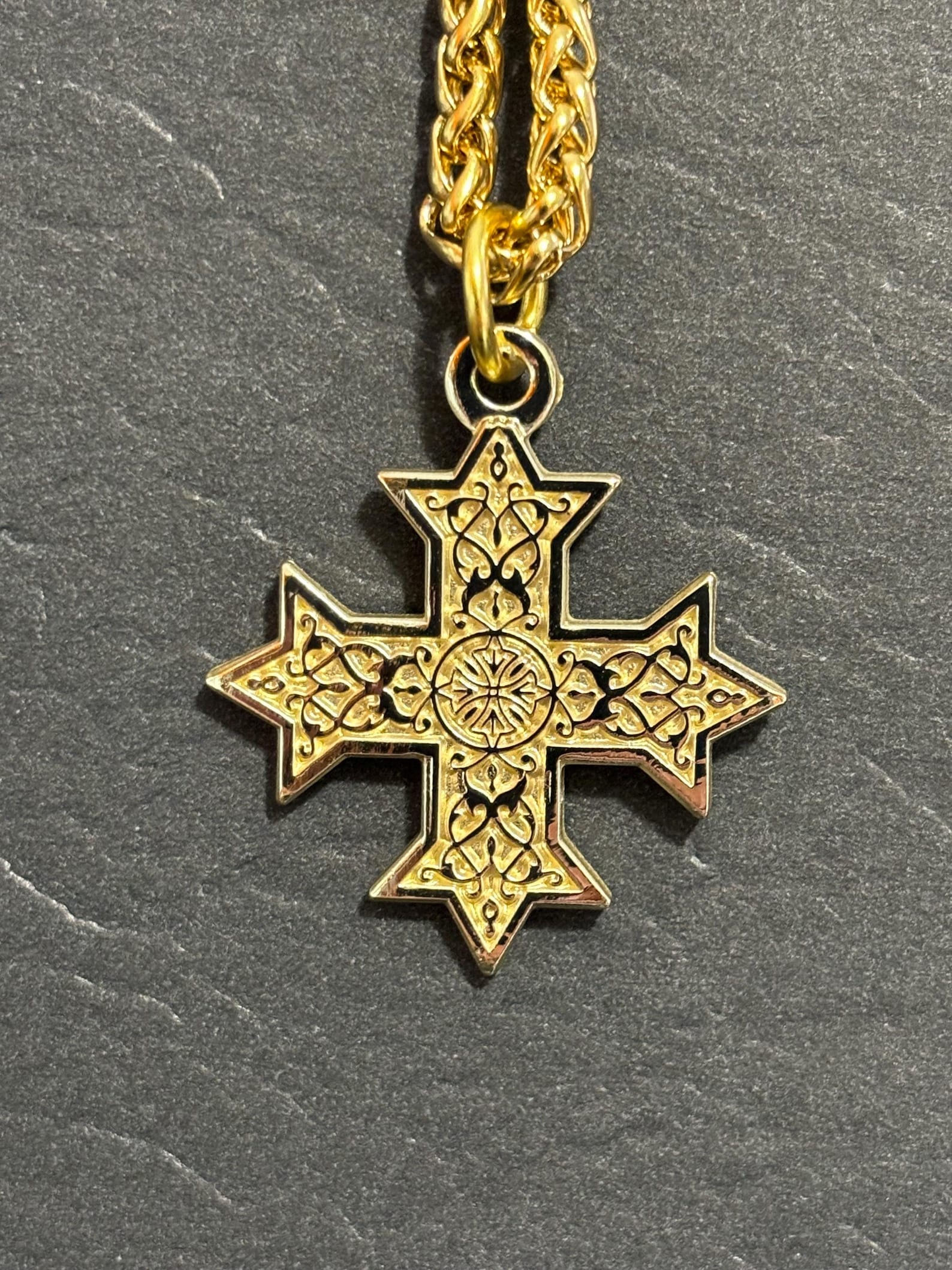 Coptic Orthodox Cross Pendant Jewelry With Optional Necklace Chain Gold ...