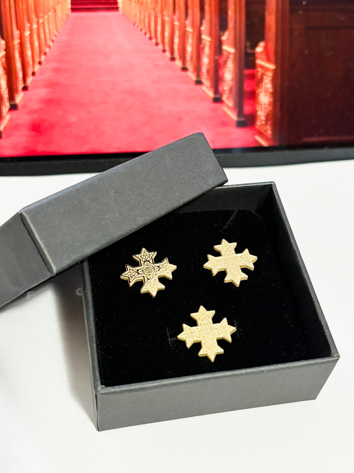 Coptic Orthodox Cross Lapel Pin and Cuff Links Set Jewelry - Etsy