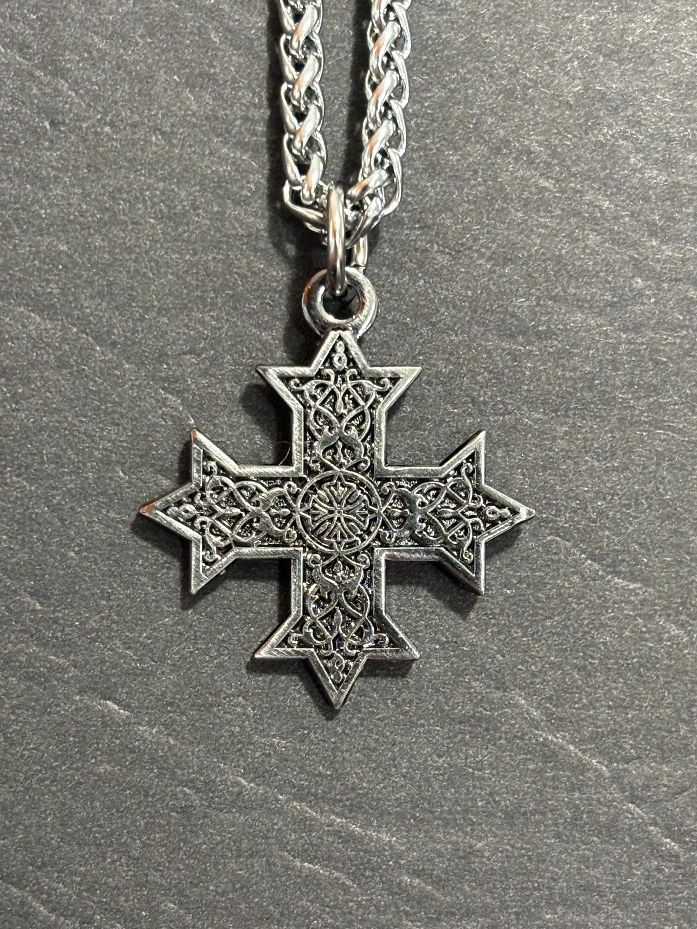 Coptic Orthodox Cross Pendant Jewelry With Optional Necklace Chain Gold ...