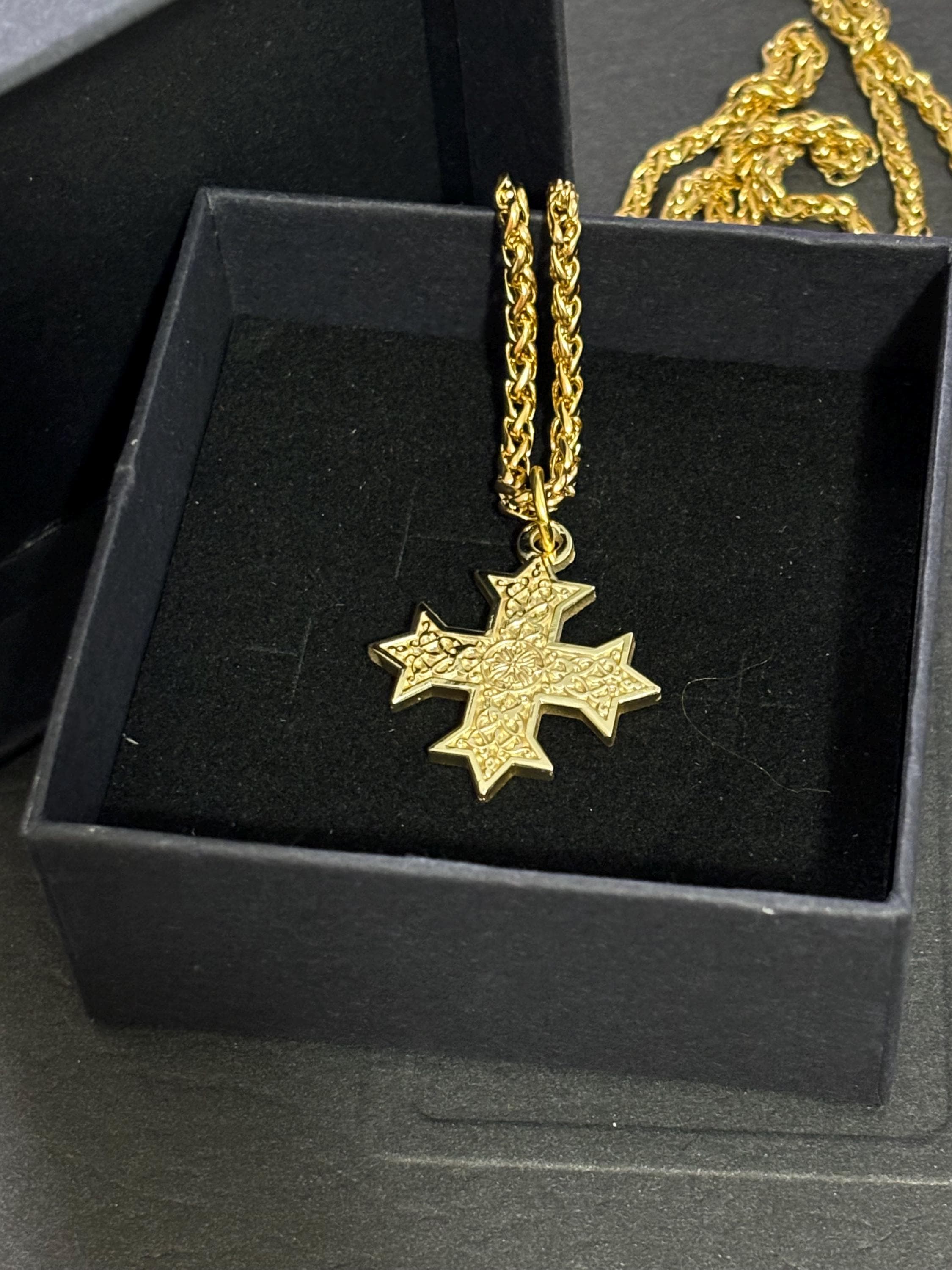 Coptic Orthodox Cross Pendant Jewelry With Optional Necklace Chain Gold ...