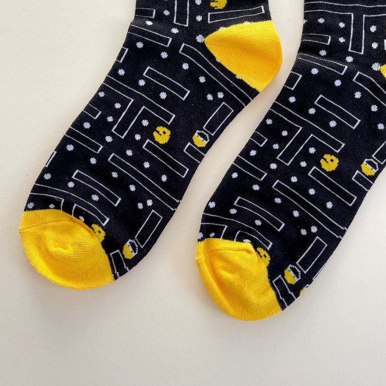 Pac-man Socks - Funky Retro Video Game Gift (UK Size 6-10) - Etsy