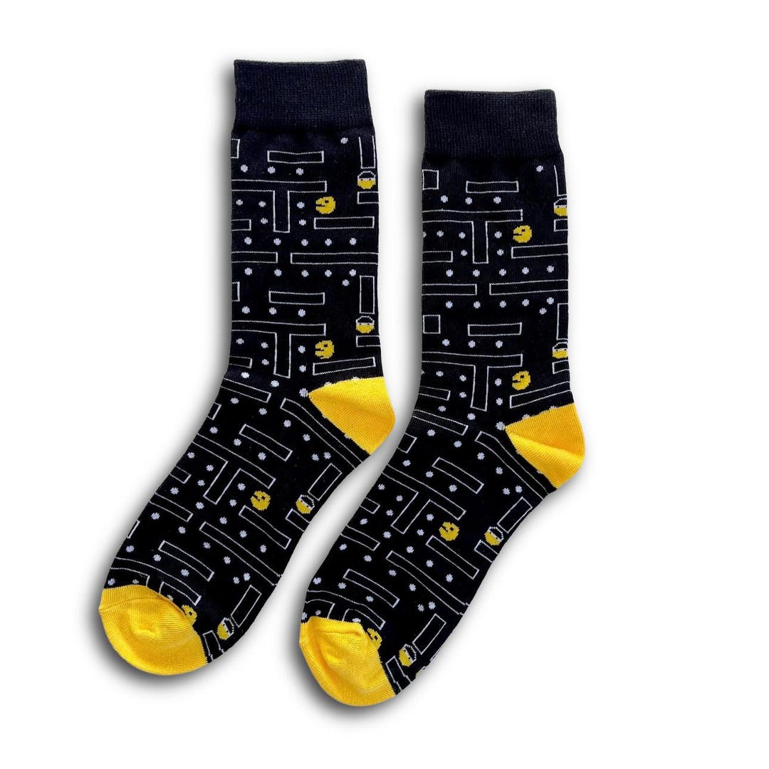 Pac-man Socks - Funky Retro Video Game Gift (UK Size 6-10) - Etsy