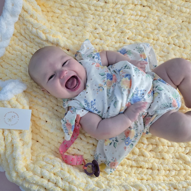 Yellow Finger Knit Blanket - Etsy