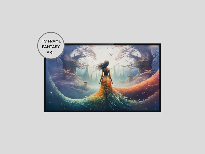 Fantasy Forest Digital Art TV Frame - Enchanted Landscape - Woman in ...
