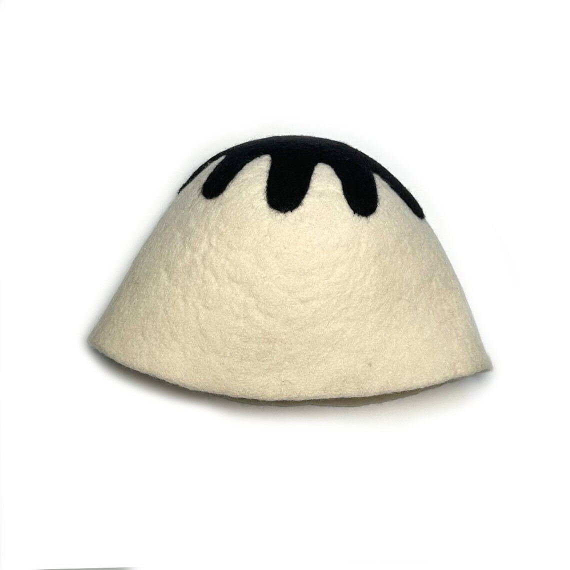 Sauna Hat | Felted Sauna Banya Hat 100% Wool | White and Black Hat - Etsy