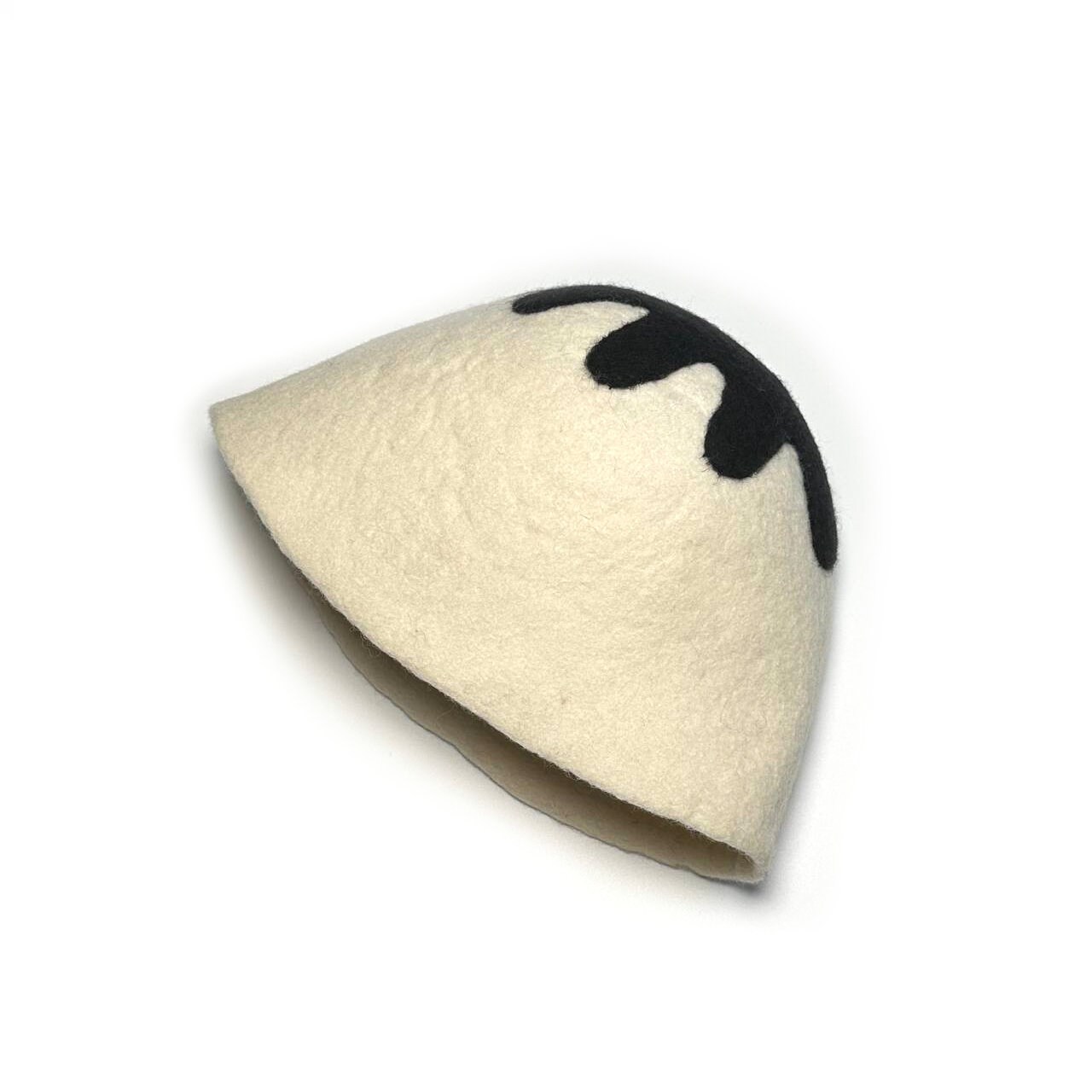 Sauna Hat | Felted Sauna Banya Hat 100% Wool | White and Black Hat - Etsy