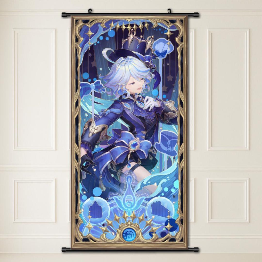 Genshin Impact Furina Anime Wall Scroll Painting Poster Art Hanging ...