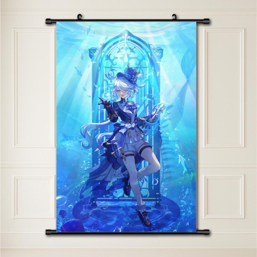 Genshin Impact Furina Anime Wall Scroll Painting Poster Art Hanging ...