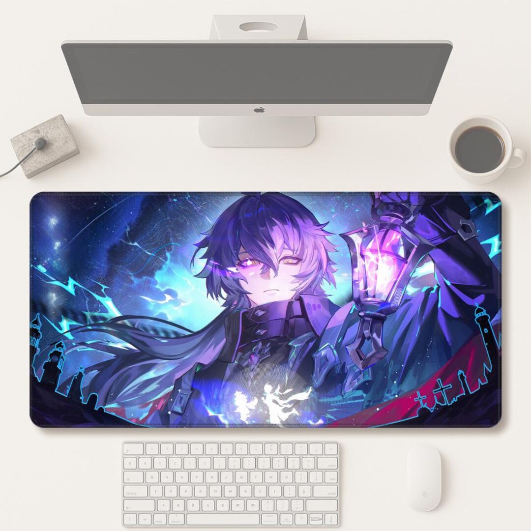 Genshin Impact Flins Large Gaming Mouse Pad , Anime Desk Mat, Extended ...