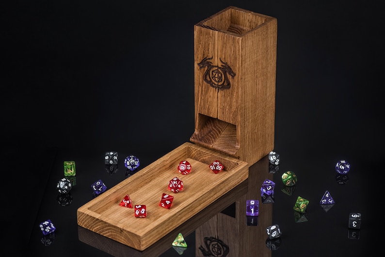 Wooden Dice Tower LOTR / Dice Tray/ Dice DND/ Roleplaying/ Dungeons and ...