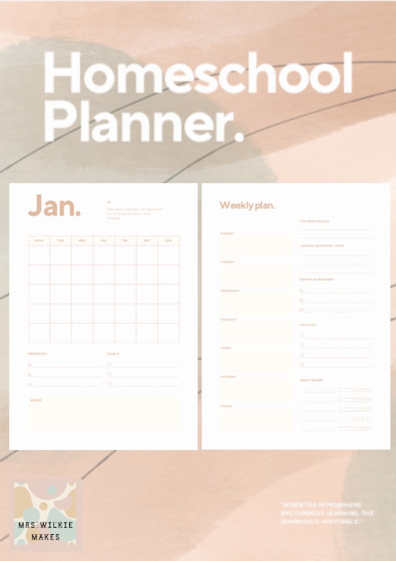 Homeschool/ Unschooling Planner Printable, School Planner, Learning ...