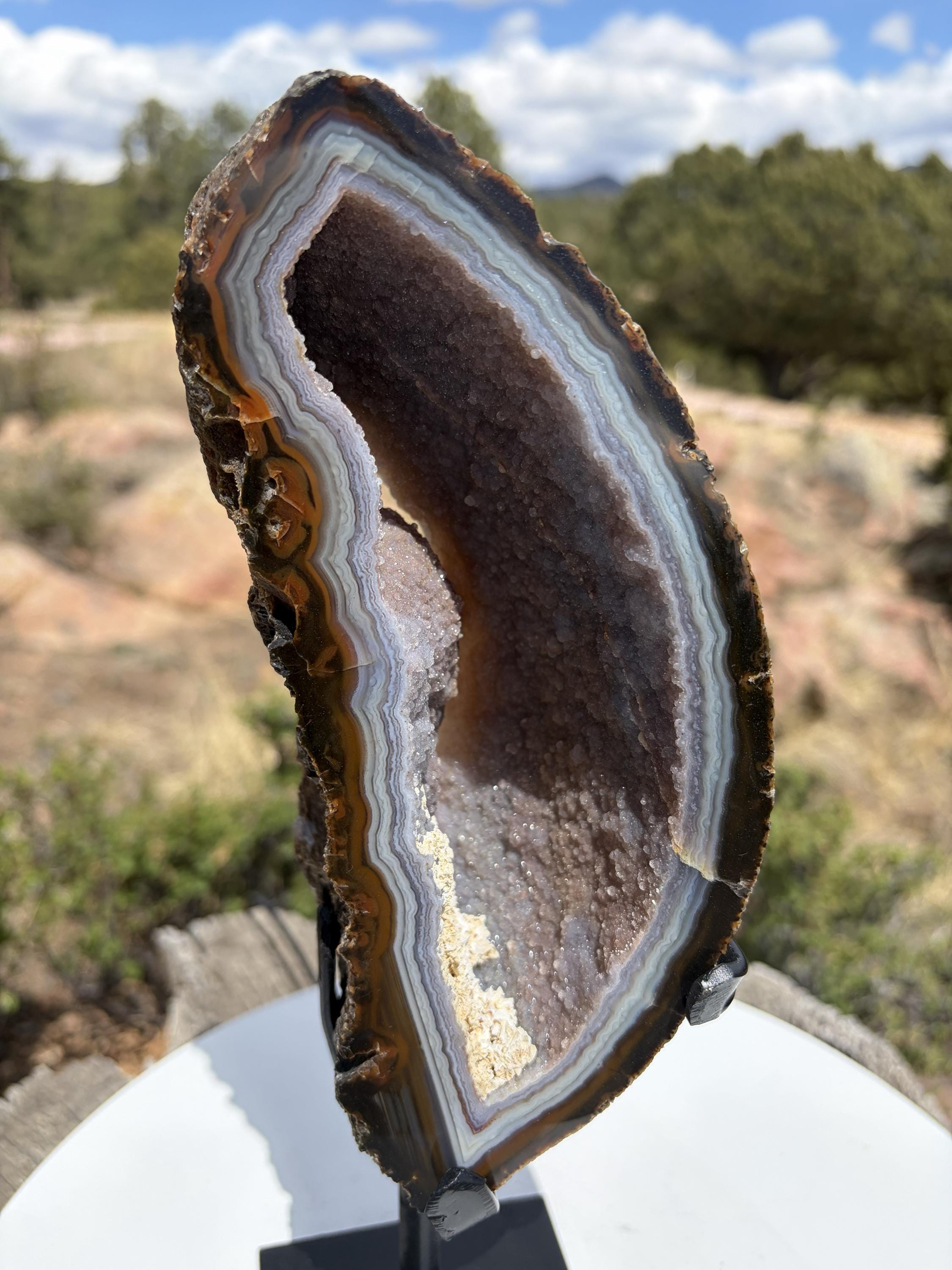 Brazilian Blue Banded Agate Geode/portal - Etsy