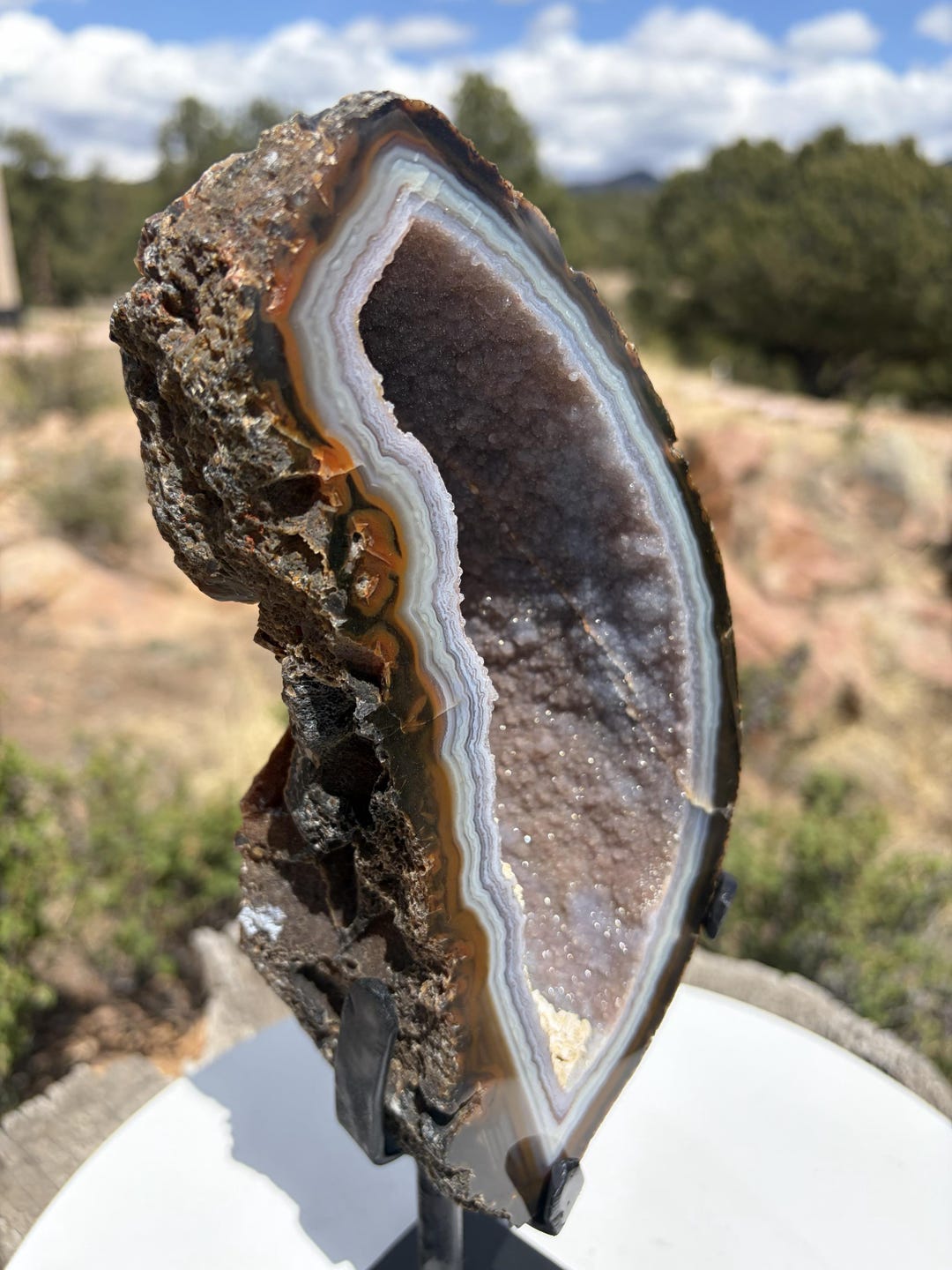 Brazilian Blue Banded Agate Geode/portal - Etsy
