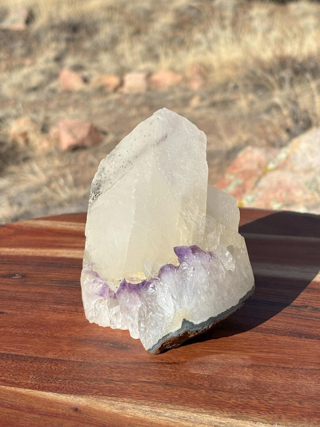 UV Reactive Calcite on Amethyst Base - Etsy