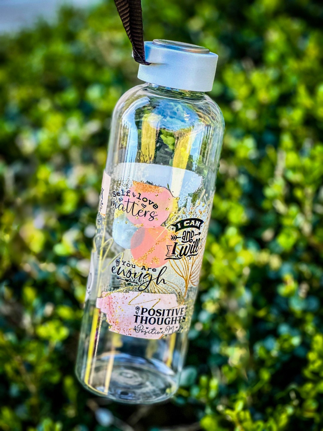 Reusable Water Bottleaffirmationpositive Thoughtskind Wordsglass ...