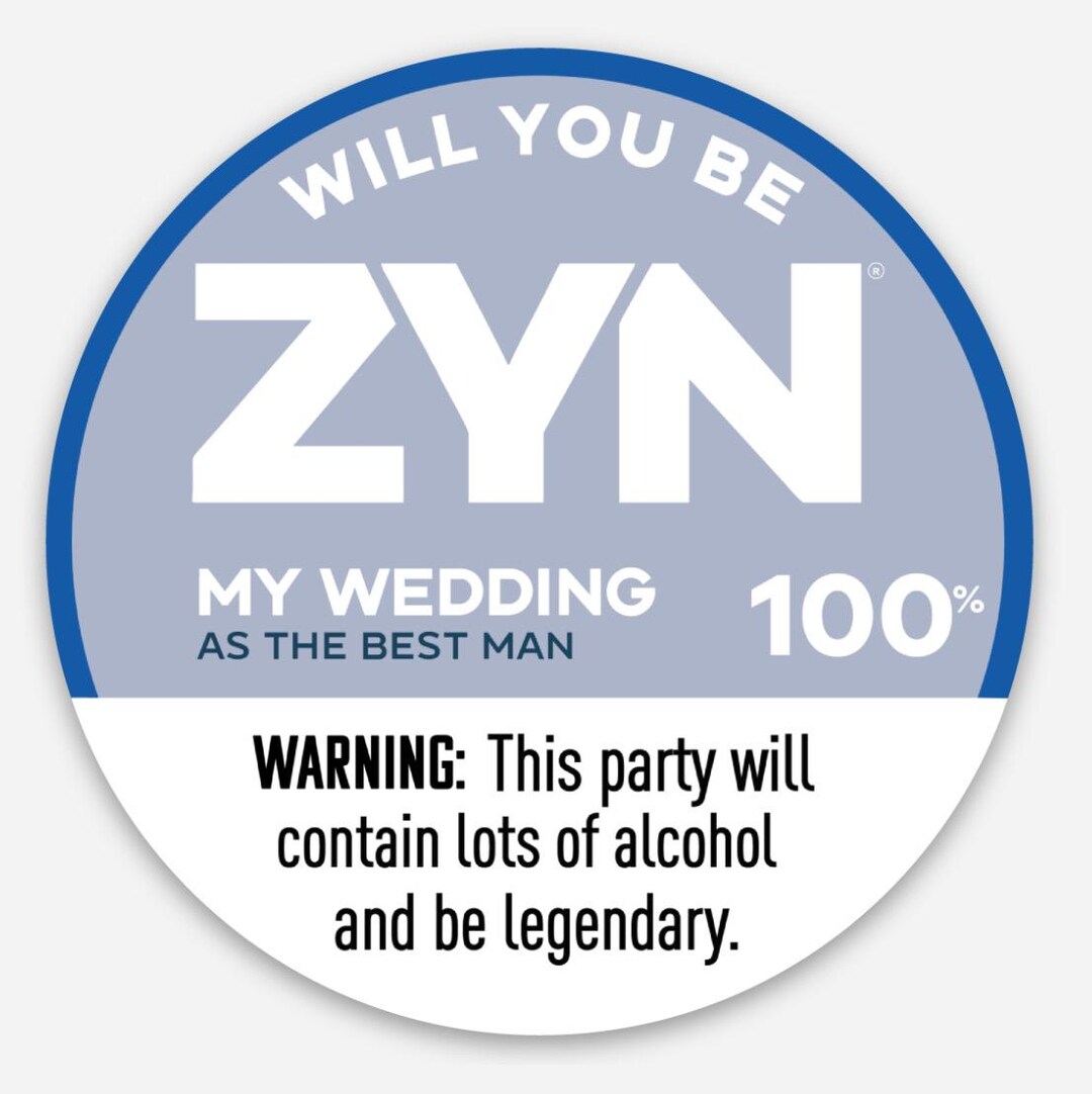 Best Man Sticker for Zyn Tin / Best Man Gift / Groomsmen Gift ...