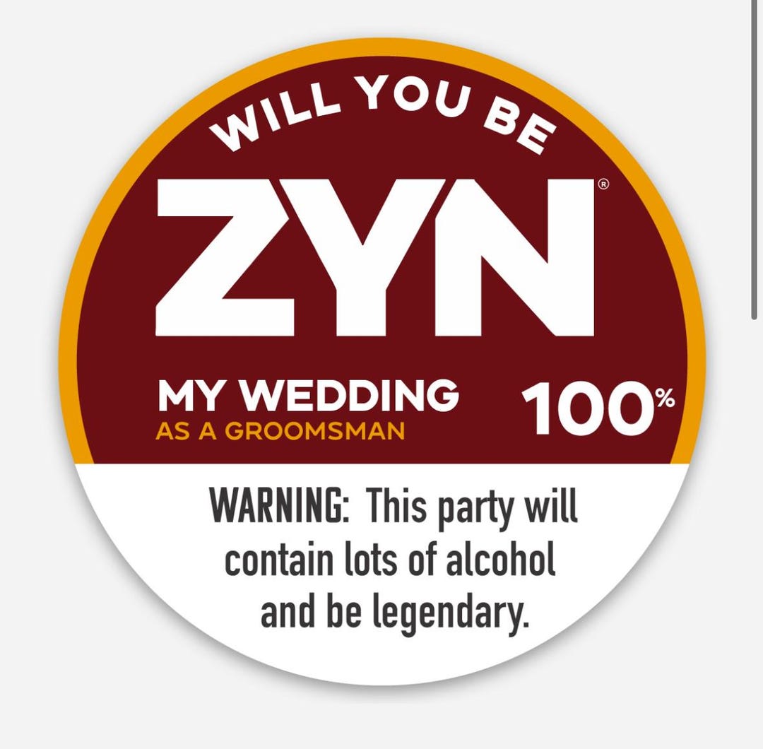 Sticker for Cool Mint Zyn Tin / Groomsmen Gift / Groomsman Gift / Best ...