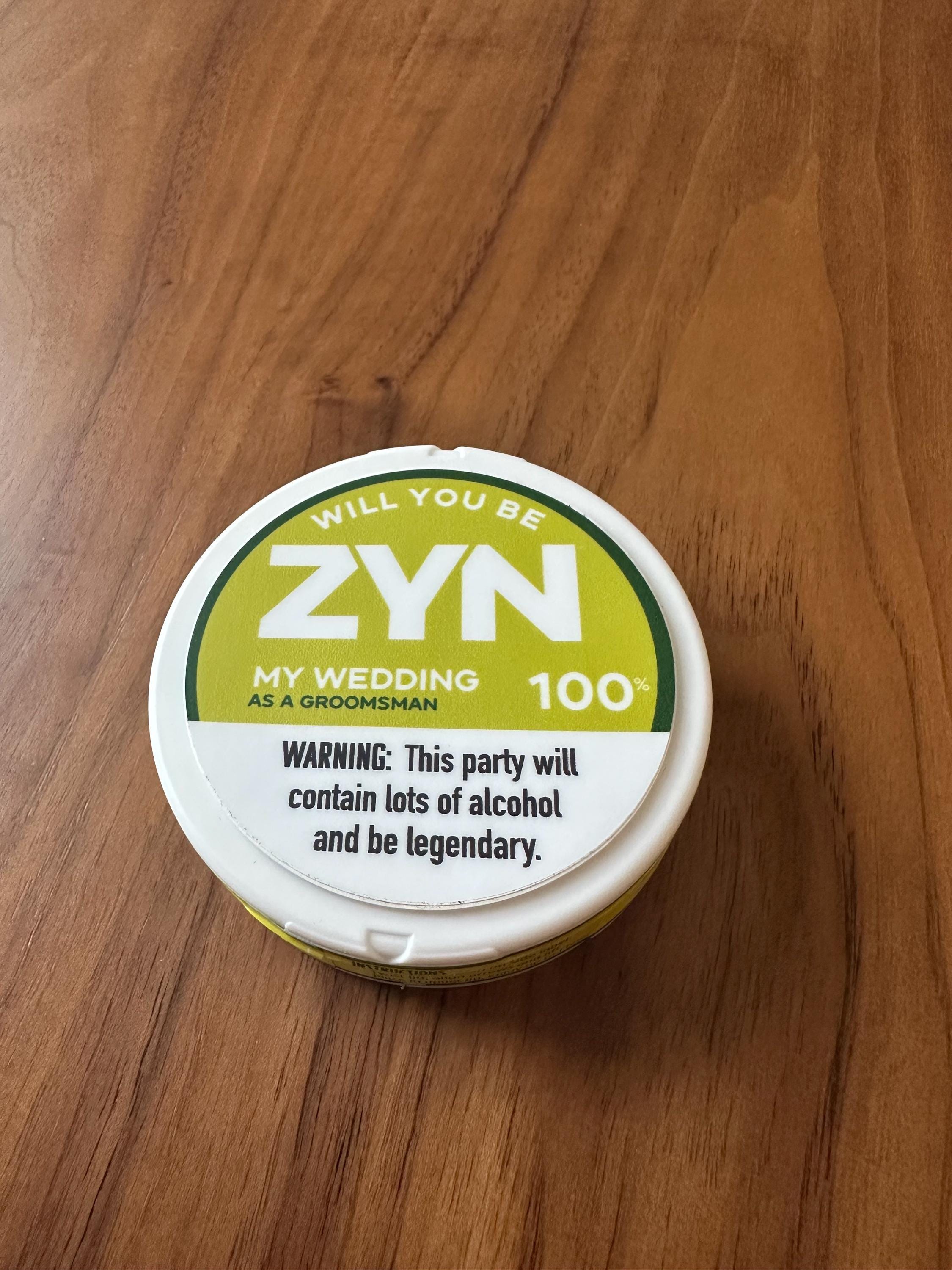 Groomsman Sticker for Citrus Zyn Tin / Groomsmen Gift / Groomsman Gift ...