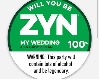 Best Man Sticker for Peppermint Zyn Tin / Groomsman Gift / Groomsmen ...