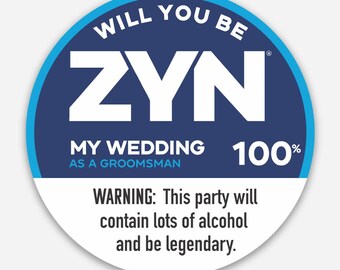 Best Man Sticker for Peppermint Zyn Tin / Groomsman Gift / Groomsmen ...