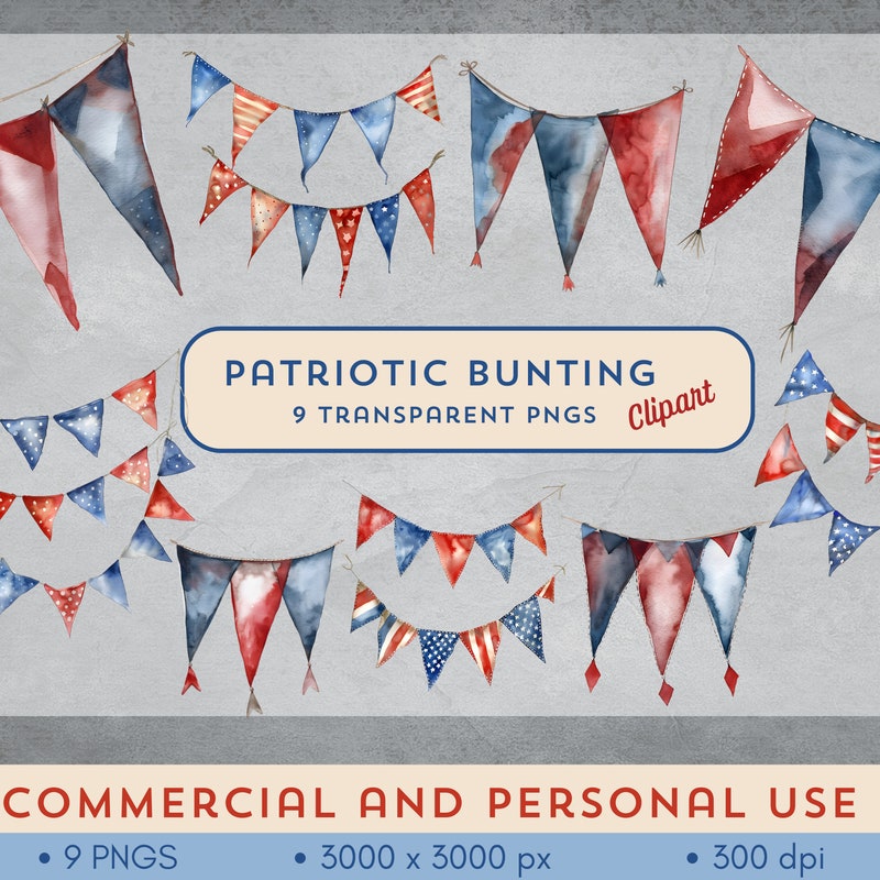 Patriotic Bunting - Etsy