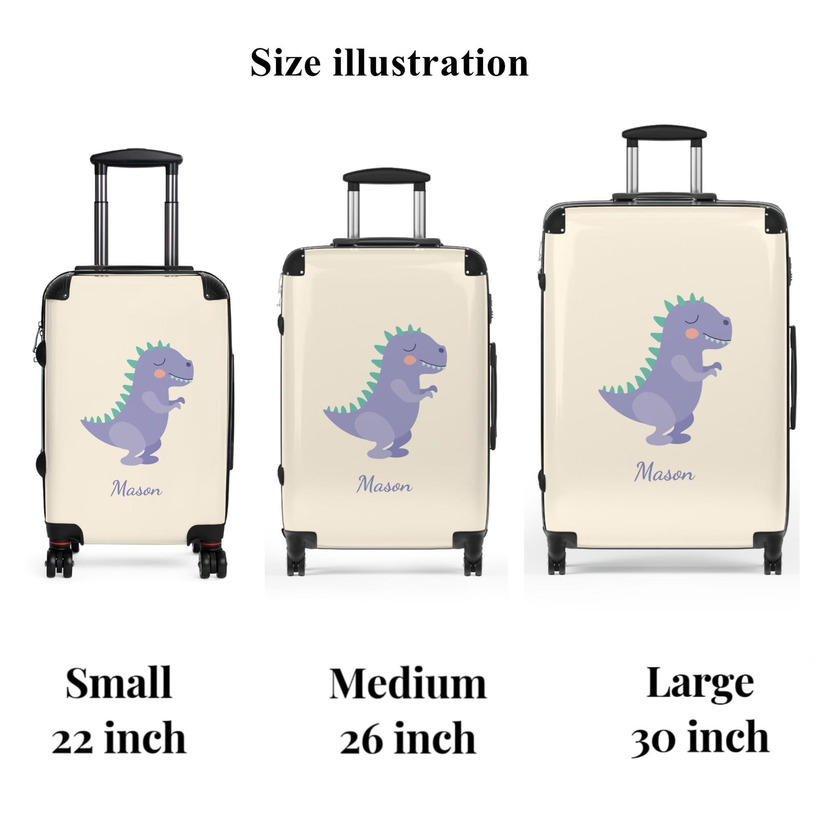 Dinosaur Personalized Suitcase Kids Luggage Set Kids Suitcase Name Gift ...