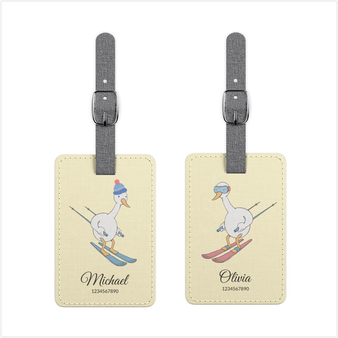 Skiing Luggage & Bag Tag,funny Goose Skiing Tag for Toddlers Kids Adult ...