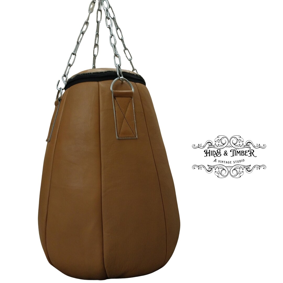 Vintage Leather Punching Bag Antique Boxing Equipment Rustic Gym Decor ...