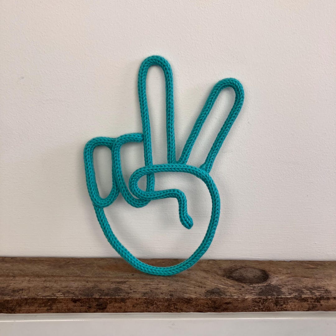 Peace Hand Sign Custom Knitted Wire Wall Art | Teen Bedroom Decor ...