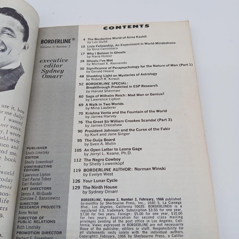 Borderline the Magazine That Dares the Unknown February 1966 Vol. 2 No ...
