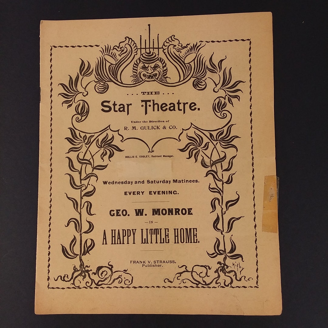 The Star Theatre 1896 Souvenir Program Playbill Booklet A Happy Little ...