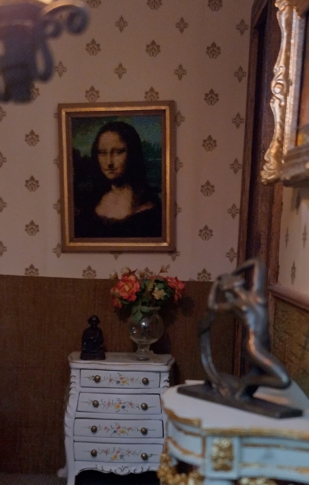 Dollhouse Miniature Embroidery Painting Mona Lisa PDF - Etsy