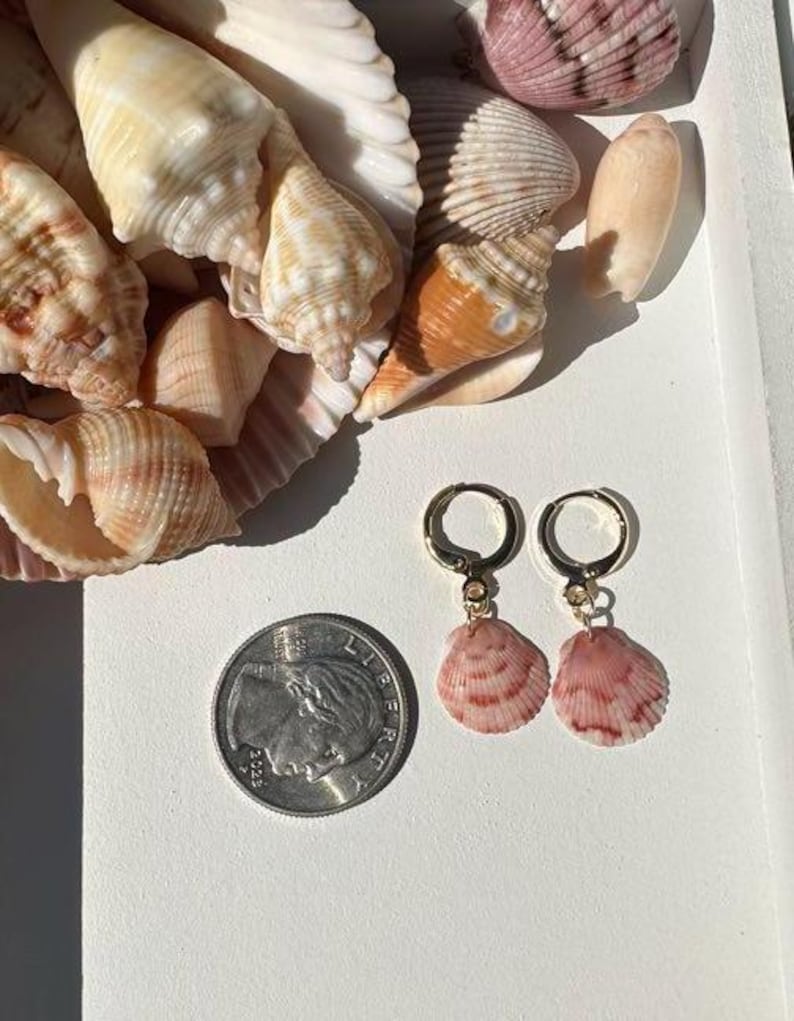 Dainty Scallop Shell Earrings, 18k Gold Plated, Handpicked Shells ...