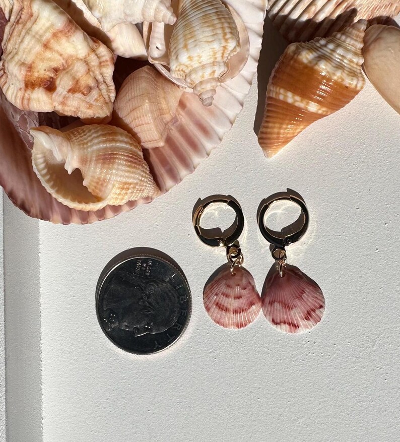 Dainty Scallop Shell Earrings, 18k Gold Plated, Handpicked Shells ...