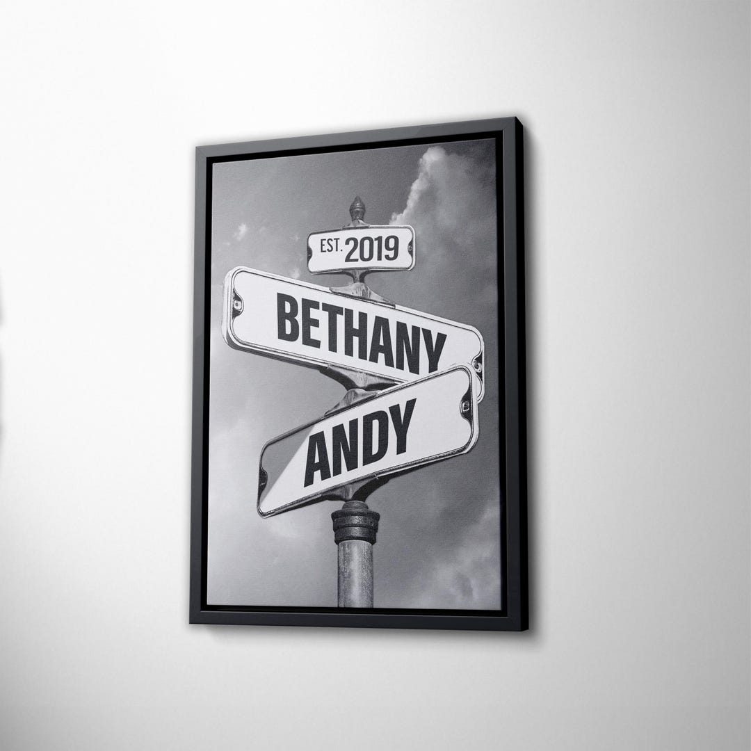 Personalized Name Vintage Street Sign Canvas Gift, Custom Name ...