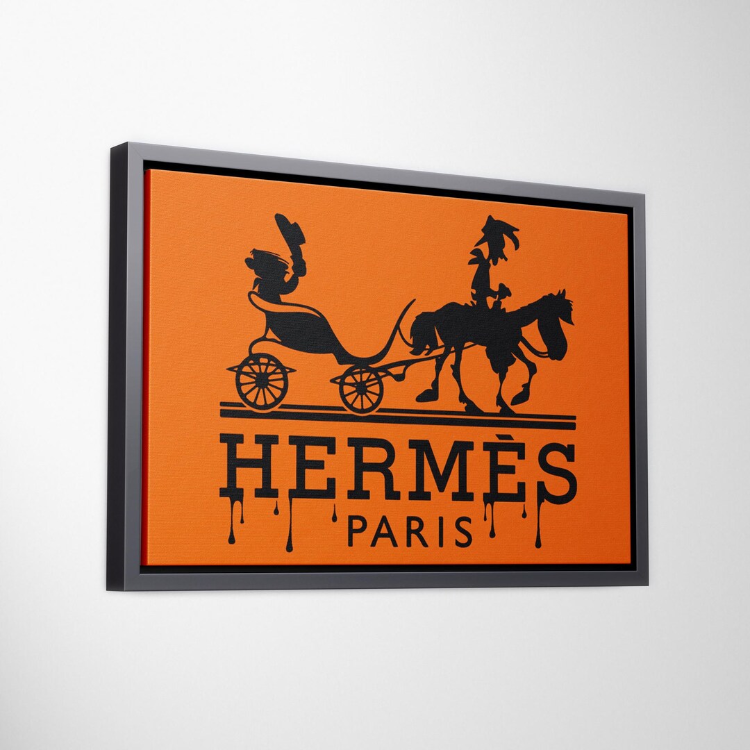 Hermes Painting, Pop Art Style Hermes Logo Lucky Luke Canvas Wall Decor ...