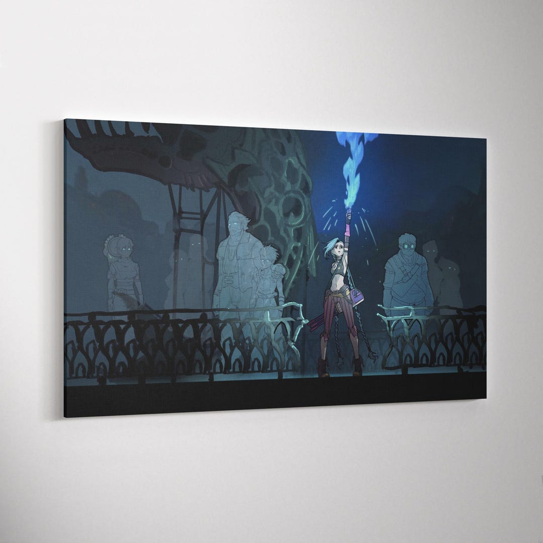 Jinx Lights a Flare Canvas Artwork, League of Legends Arcane Jinx Light ...