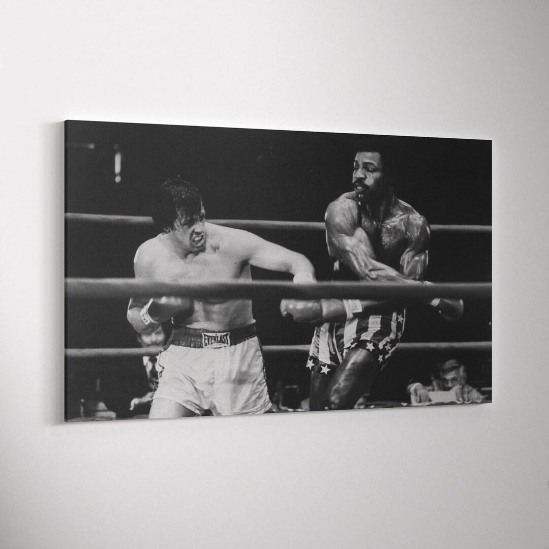 Rocky Balboa and Apollo Creed Boxing Match, Leroy Neiman Art, Colorful ...